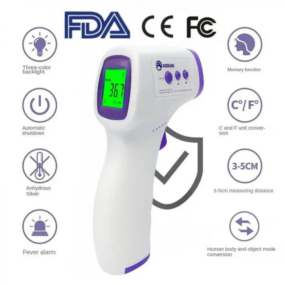 Aogesi Forehead Digital infrared Thermometer Body Temperature Fever ...